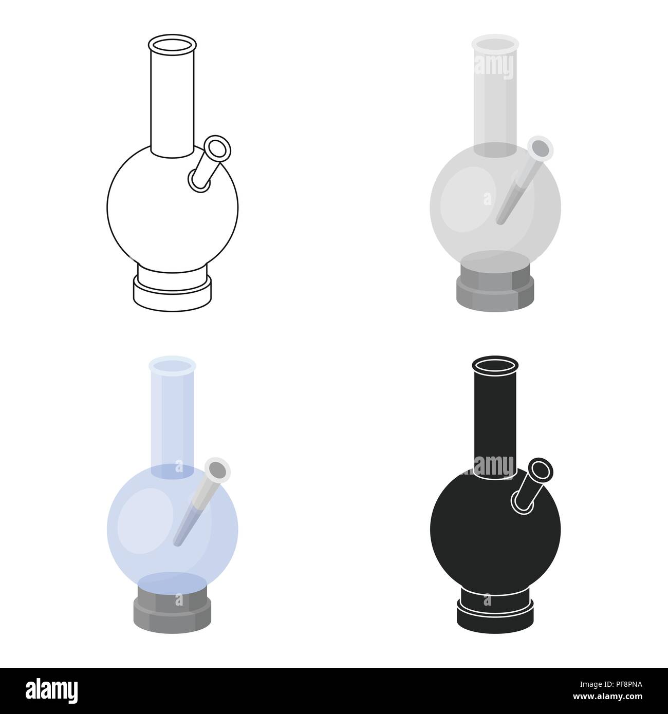 Bong icon in cartoon style isolated on white background. Drugs symbol ...