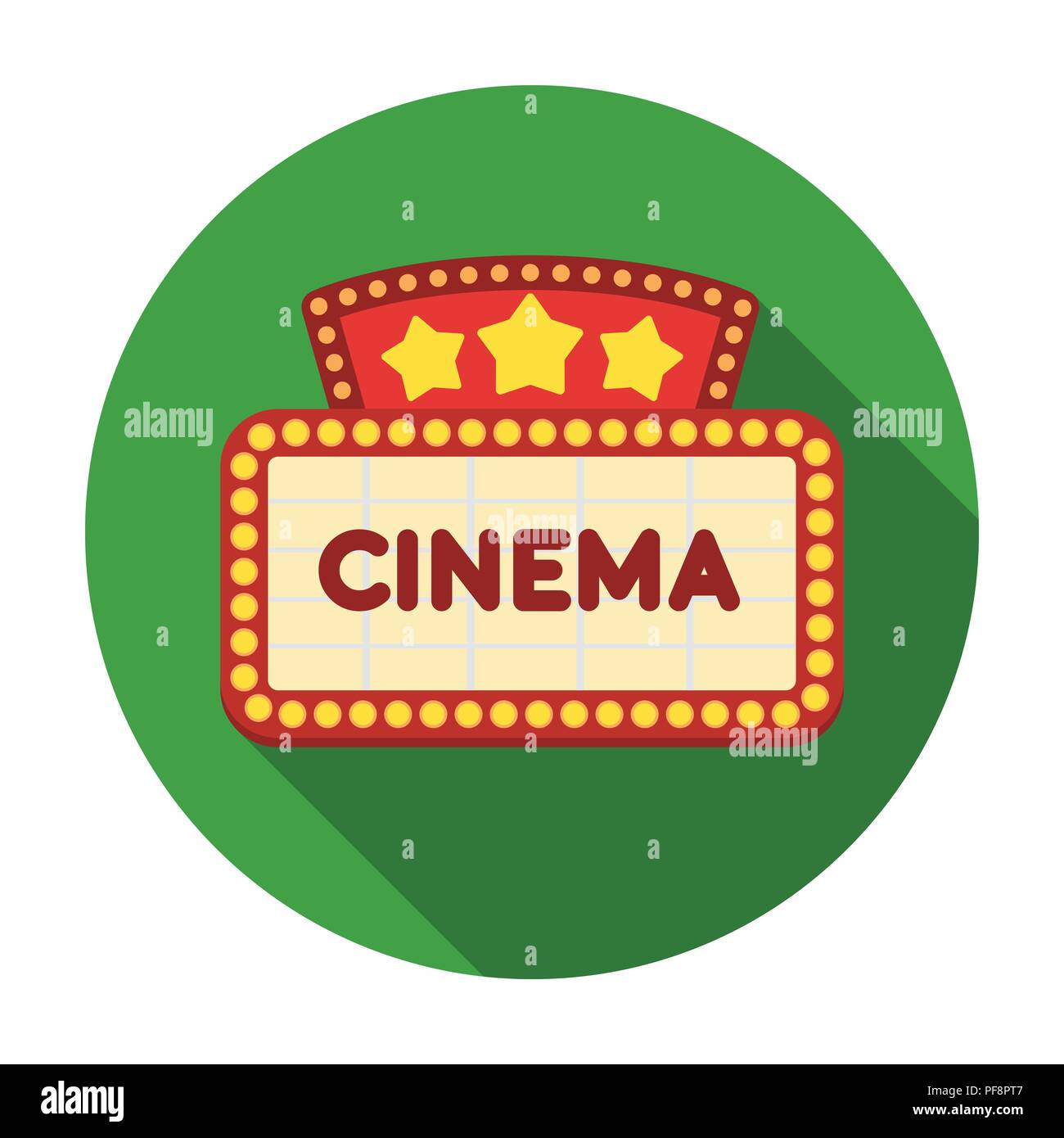 Cinema signboard icon in flat style isolated on white background. Films ...