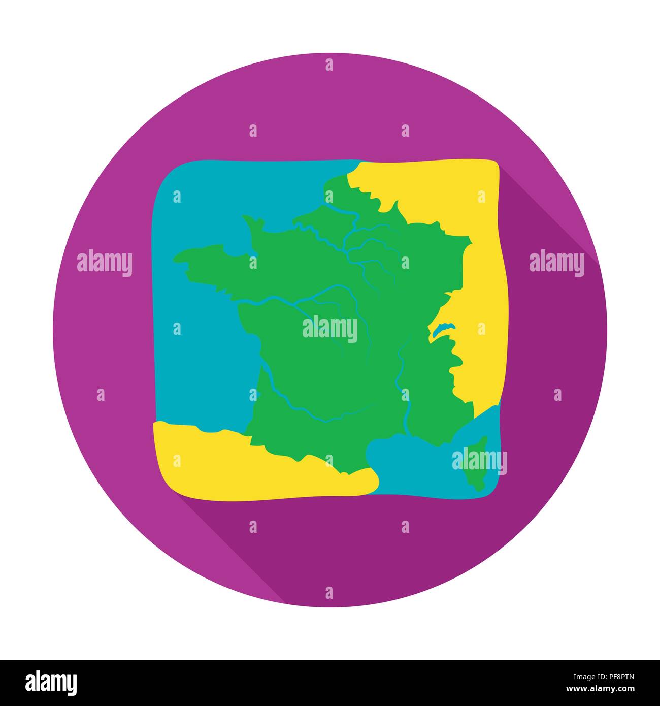 Territory of France icon in flat design isolated on white background ...