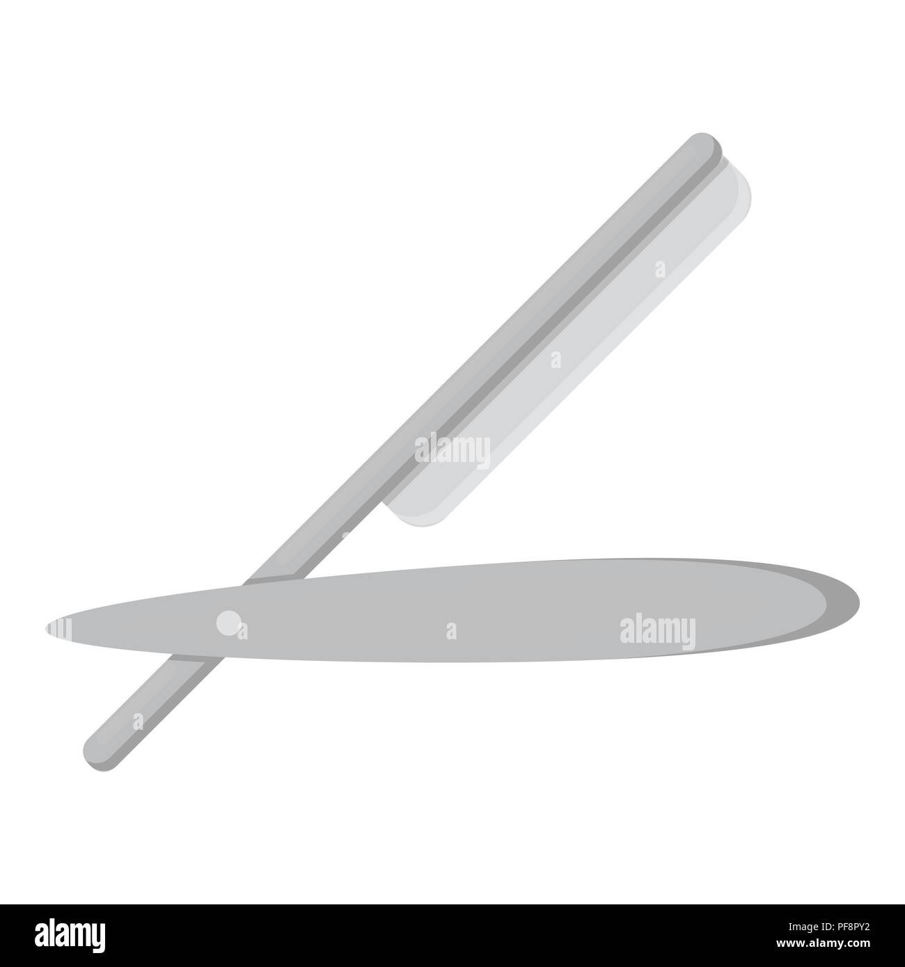 Straight razor icon in monochrome style isolated on white background ...