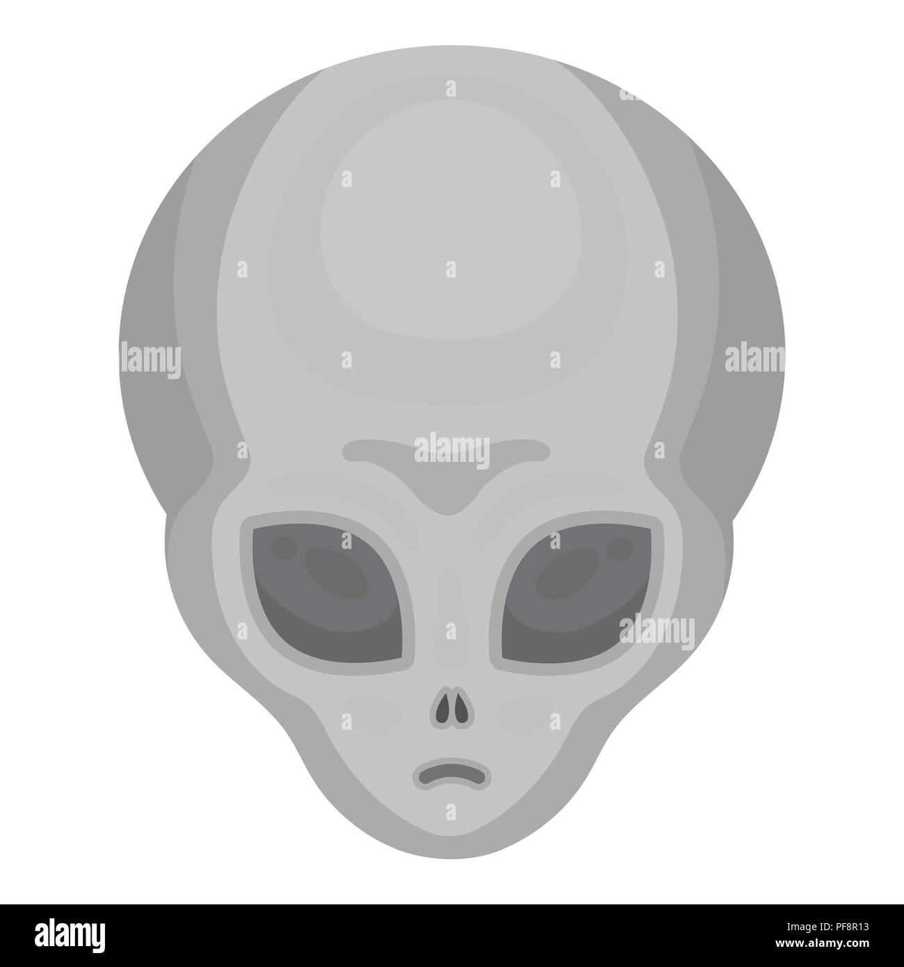 Alien icon in monochrome style isolated on white background. Space ...
