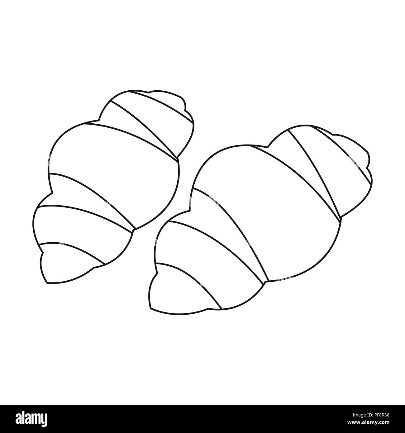 Gnocchi pasta icon in outline style isolated on white background. Types ...