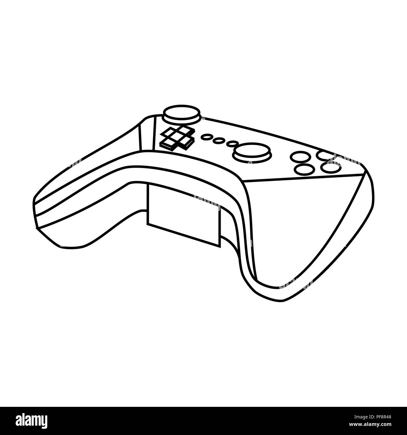 Game controller for the virtual reality icon in outline style isolated ...
