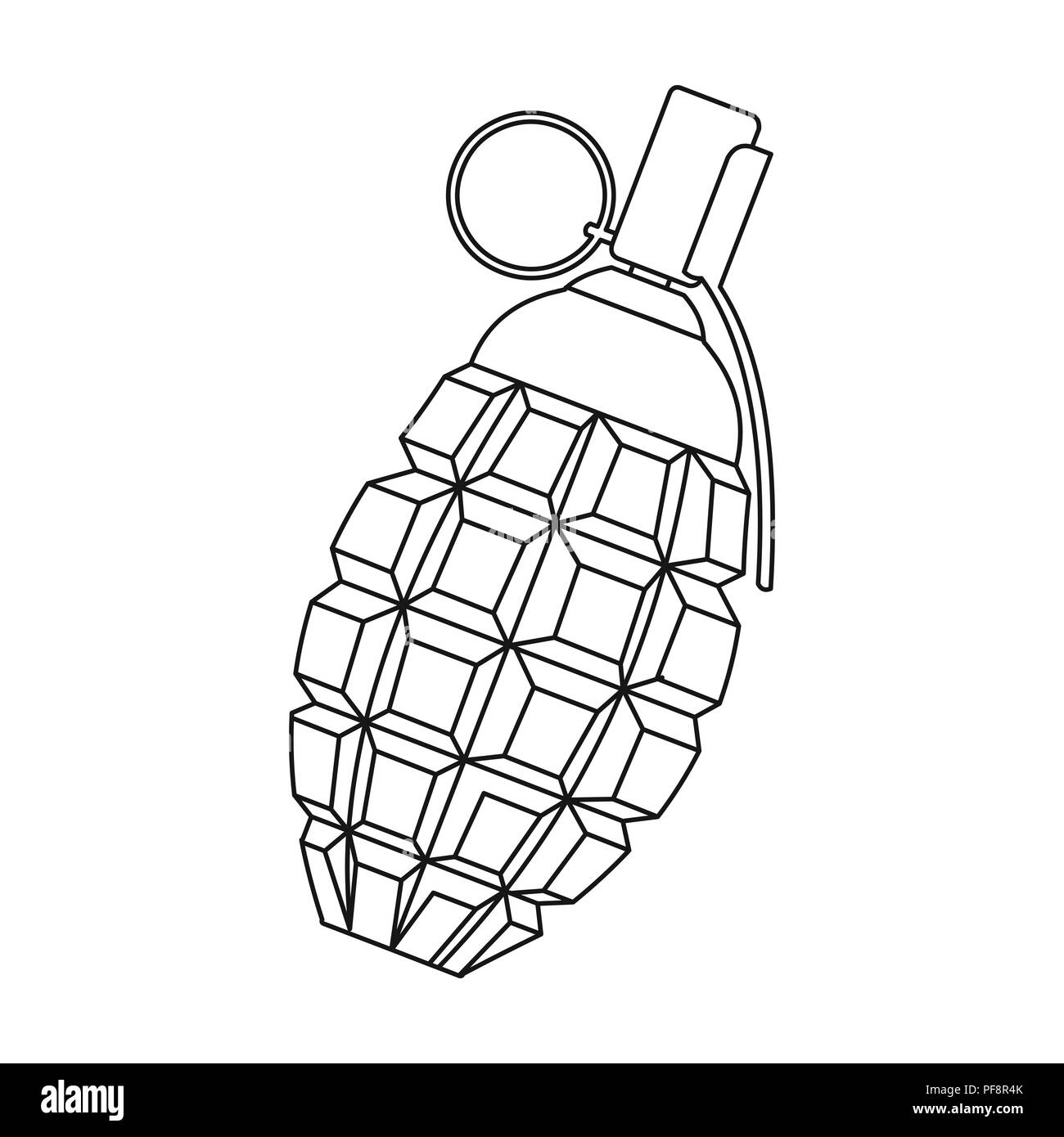 Grenade icon outline. Single weapon icon from the big ammunitio, arms outline Stock Vector Image ...