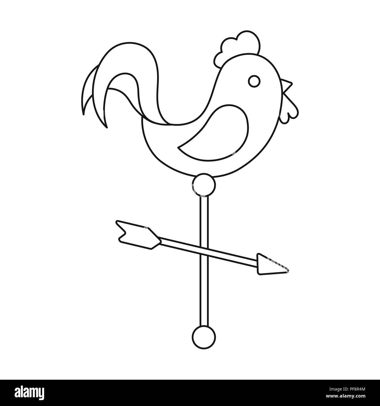 Weather vane icon in outline style isolated on white background ...