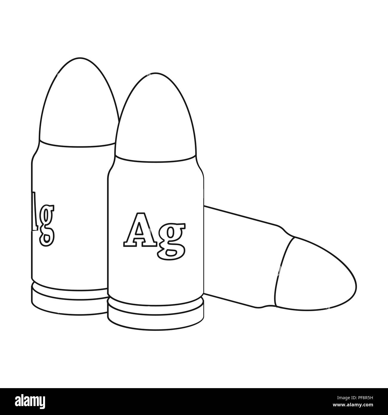 Bullet single icon in outline style.Bullet, vector symbol stock ...