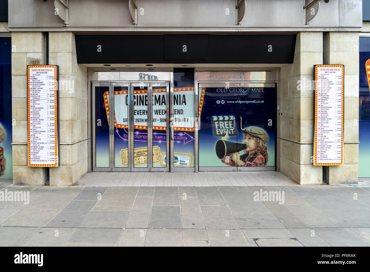 Entrance to Cinemania pop up cinema for children in Old George Mall ...