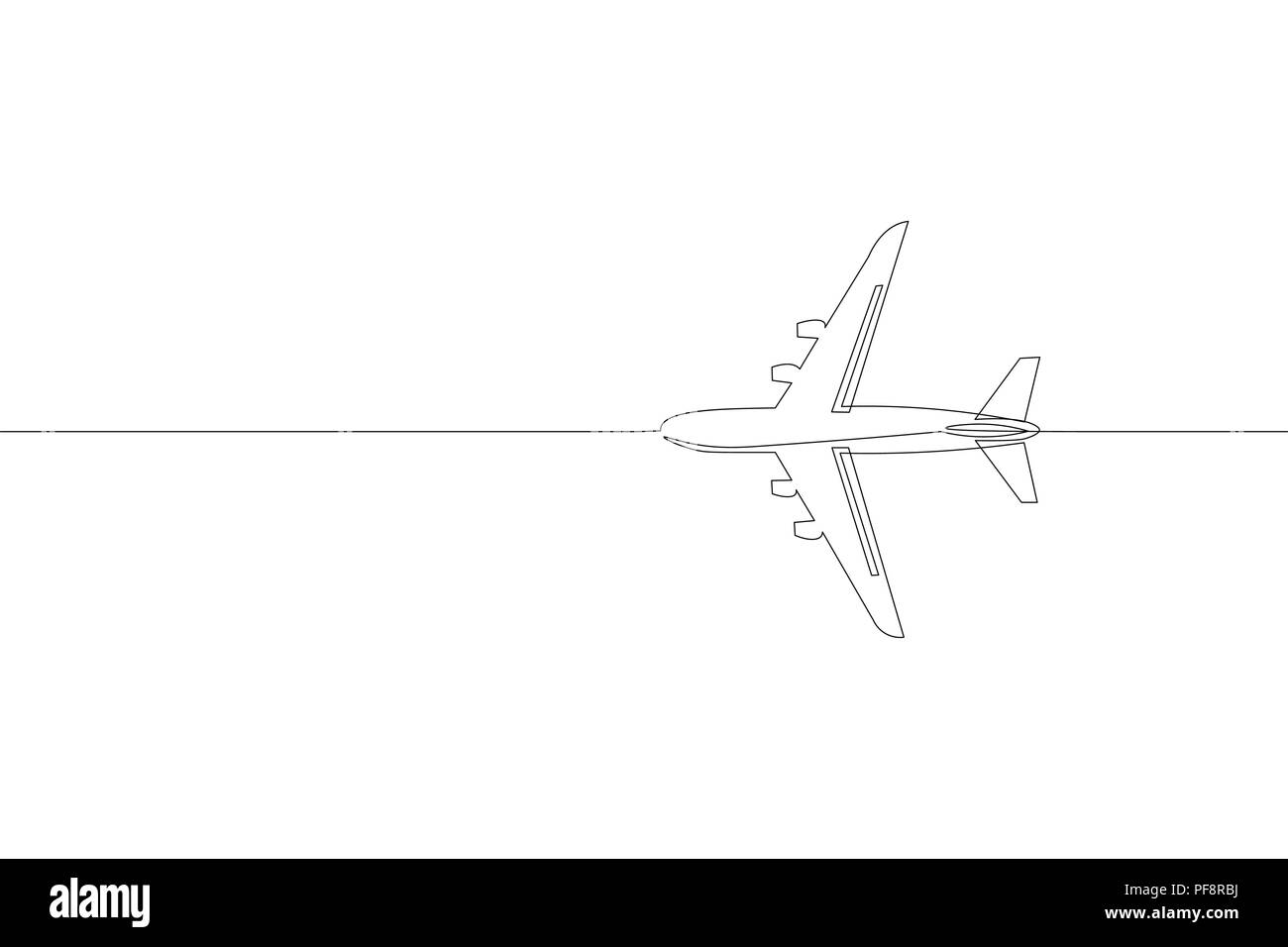 Continuous one single line art passenger airplane travel concept. Fast ...