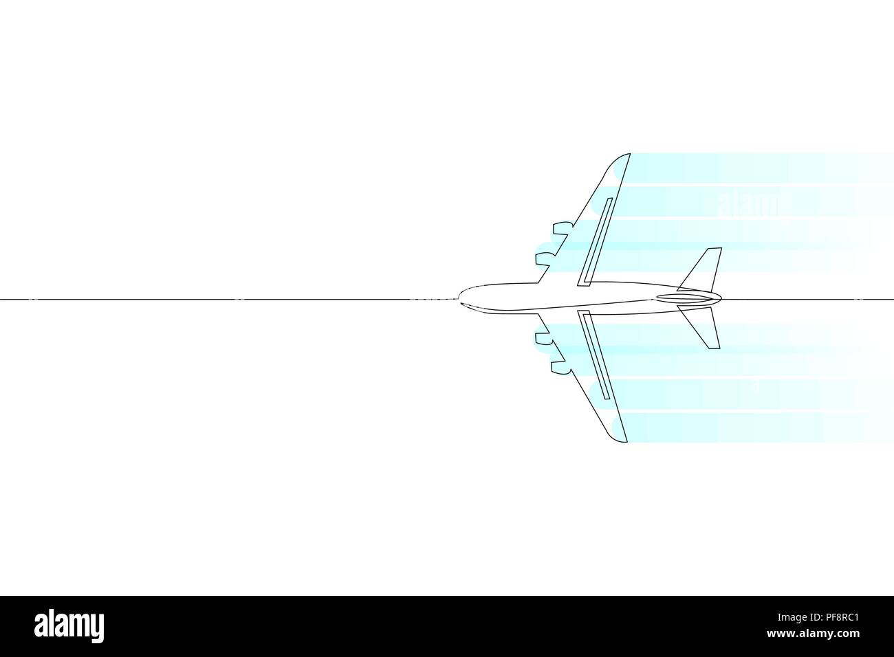 Continuous one single line art passenger airplane travel concept. Fast ...