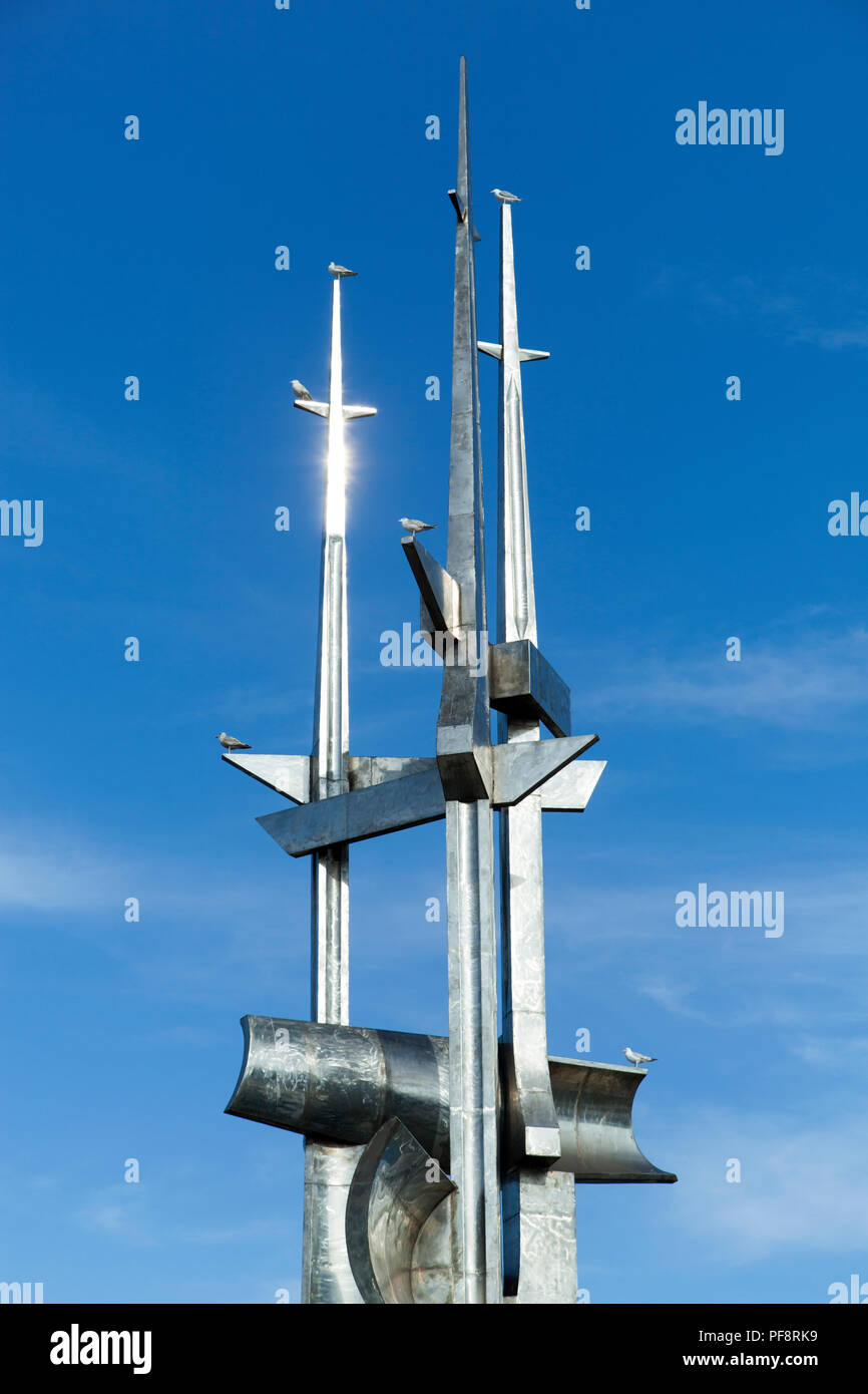 The Sailing Monument representing Maritime history of Gdynia port city ...