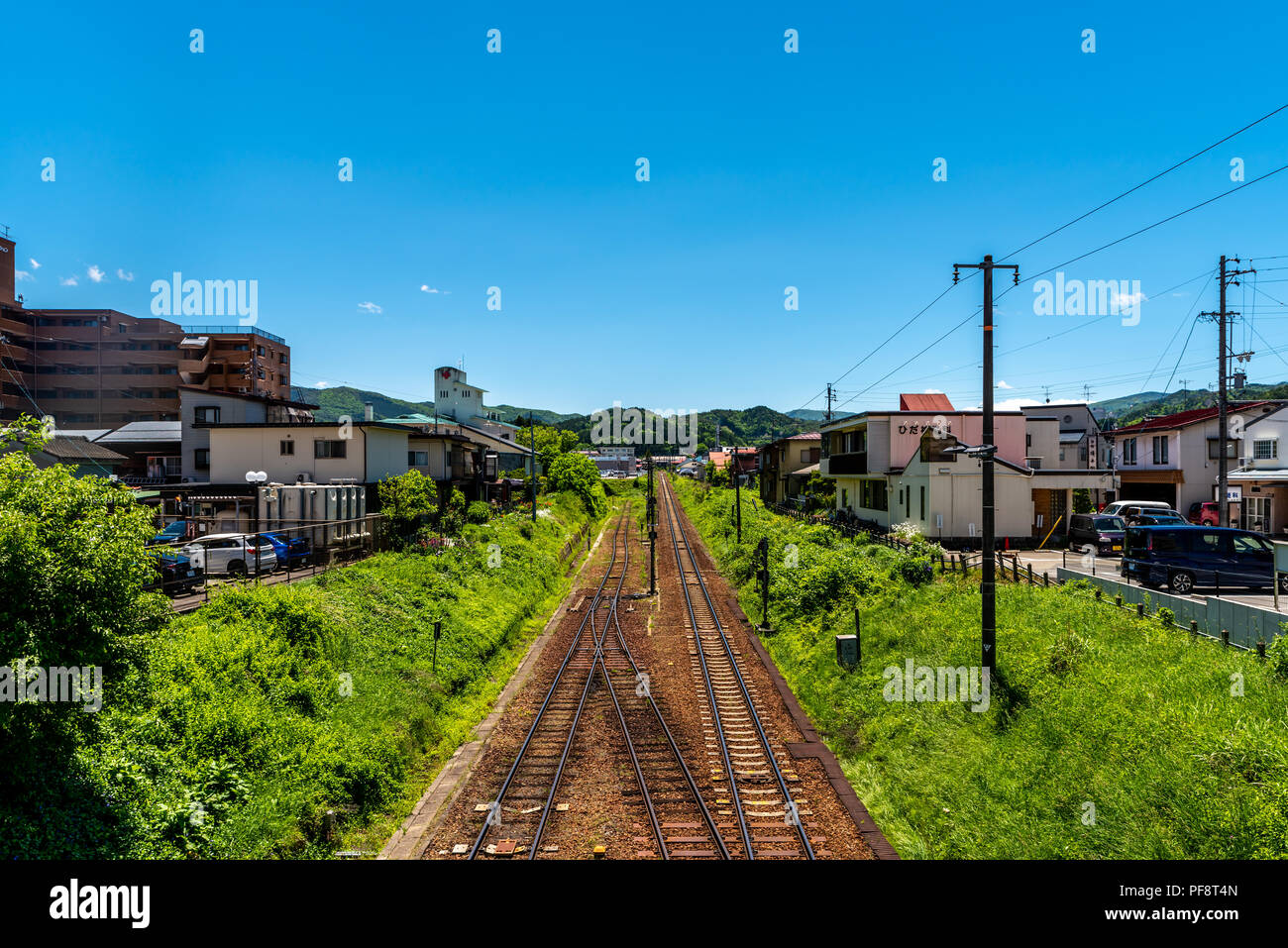 Japanese railway from a bridge Stock Photo - Alamy