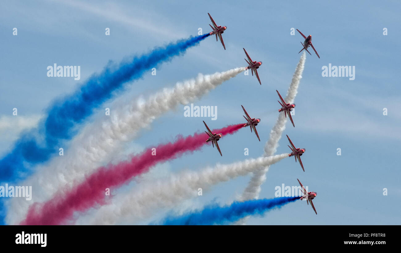 Red Arrows Display Team Stock Photo - Alamy