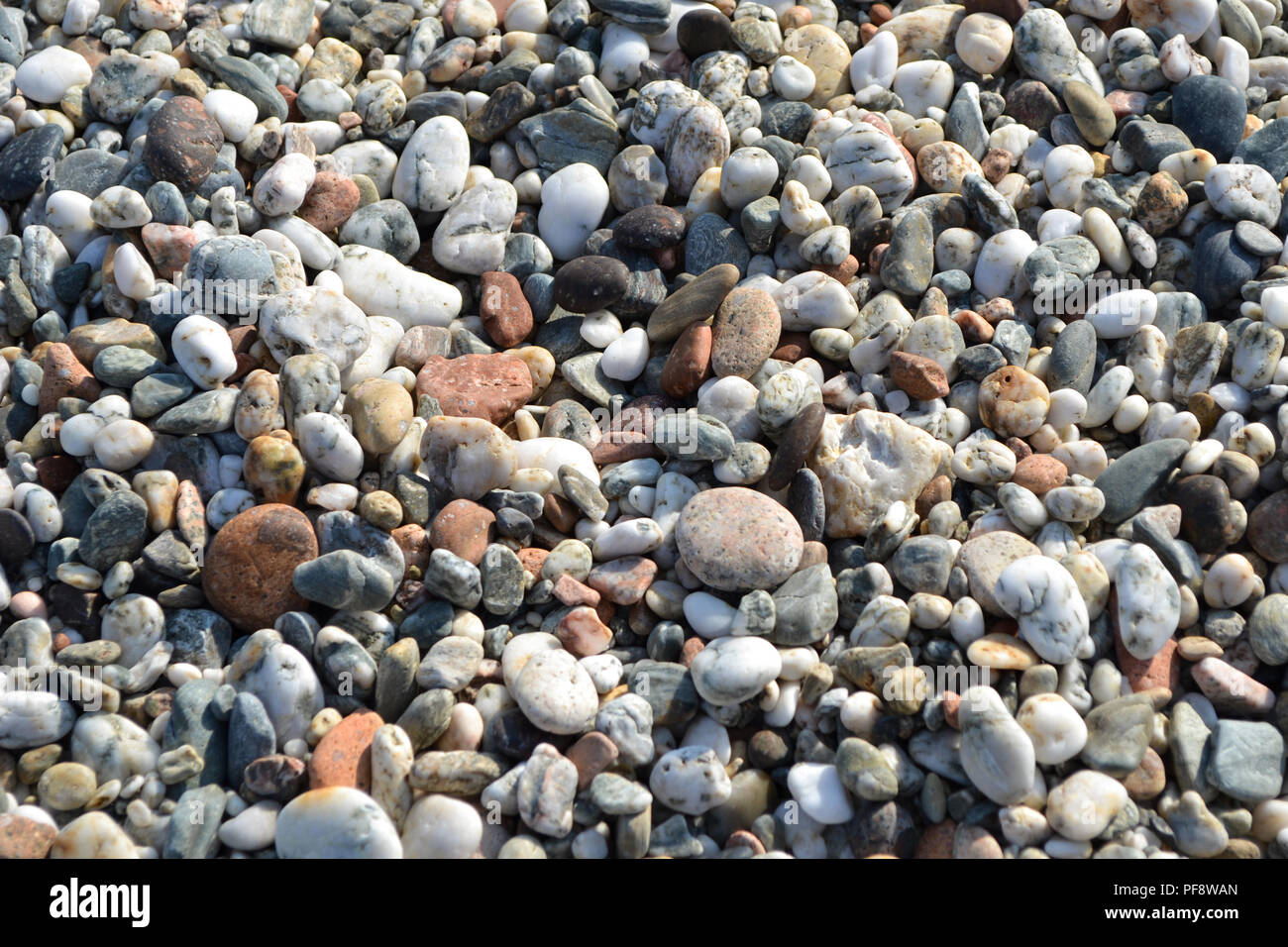 Colorful sea pebbles - Beautiful round stones on the beach Stock Photo ...