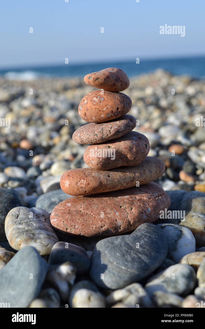 Colorful sea pebbles - Beautiful round stones on the beach Stock Photo ...