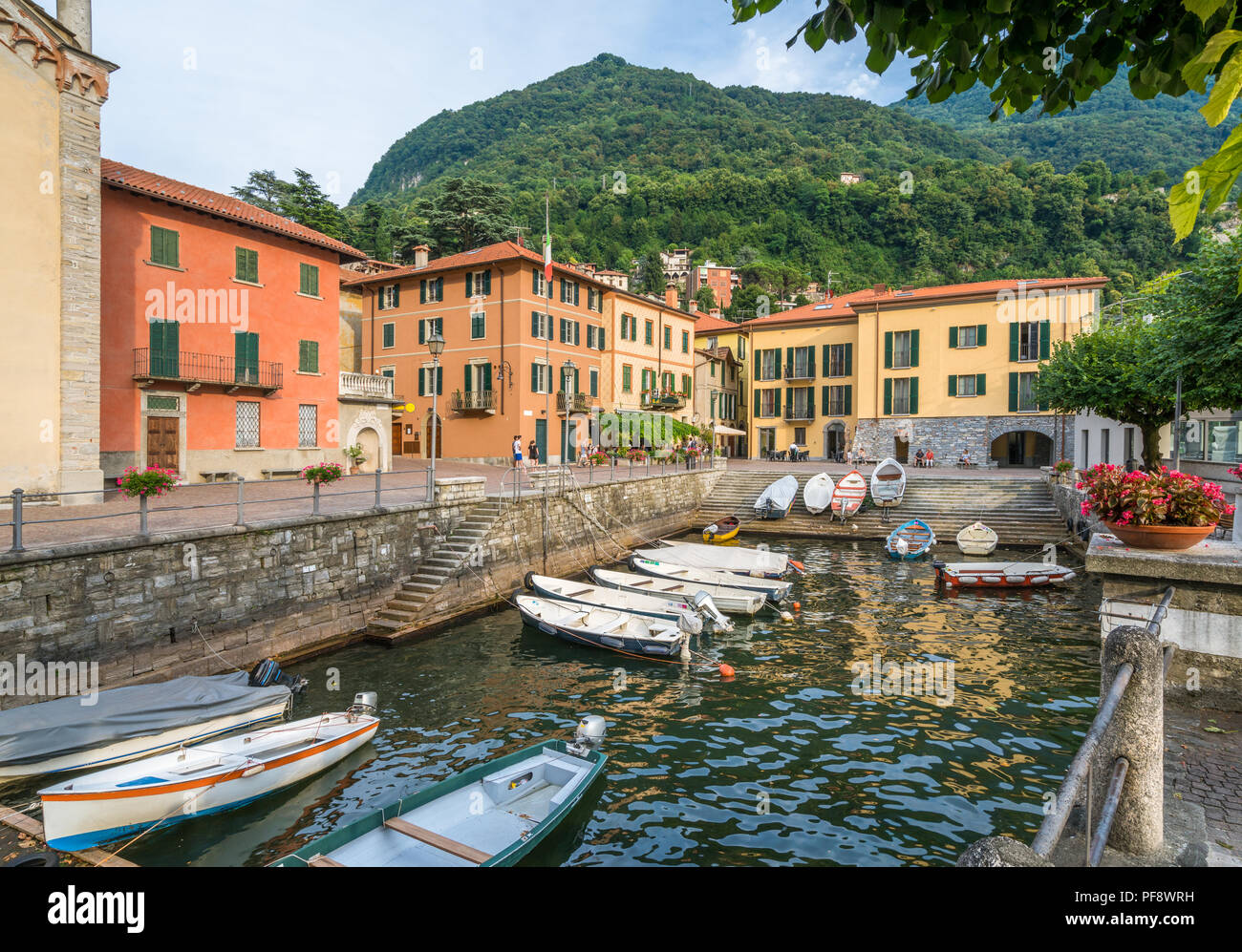 Torno, colorful and picturesque village on Lake Como. Lombardy, Italy ...
