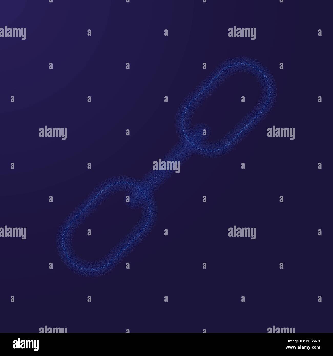 Dark blue background with blue outline 3d front view chain links Stock ...