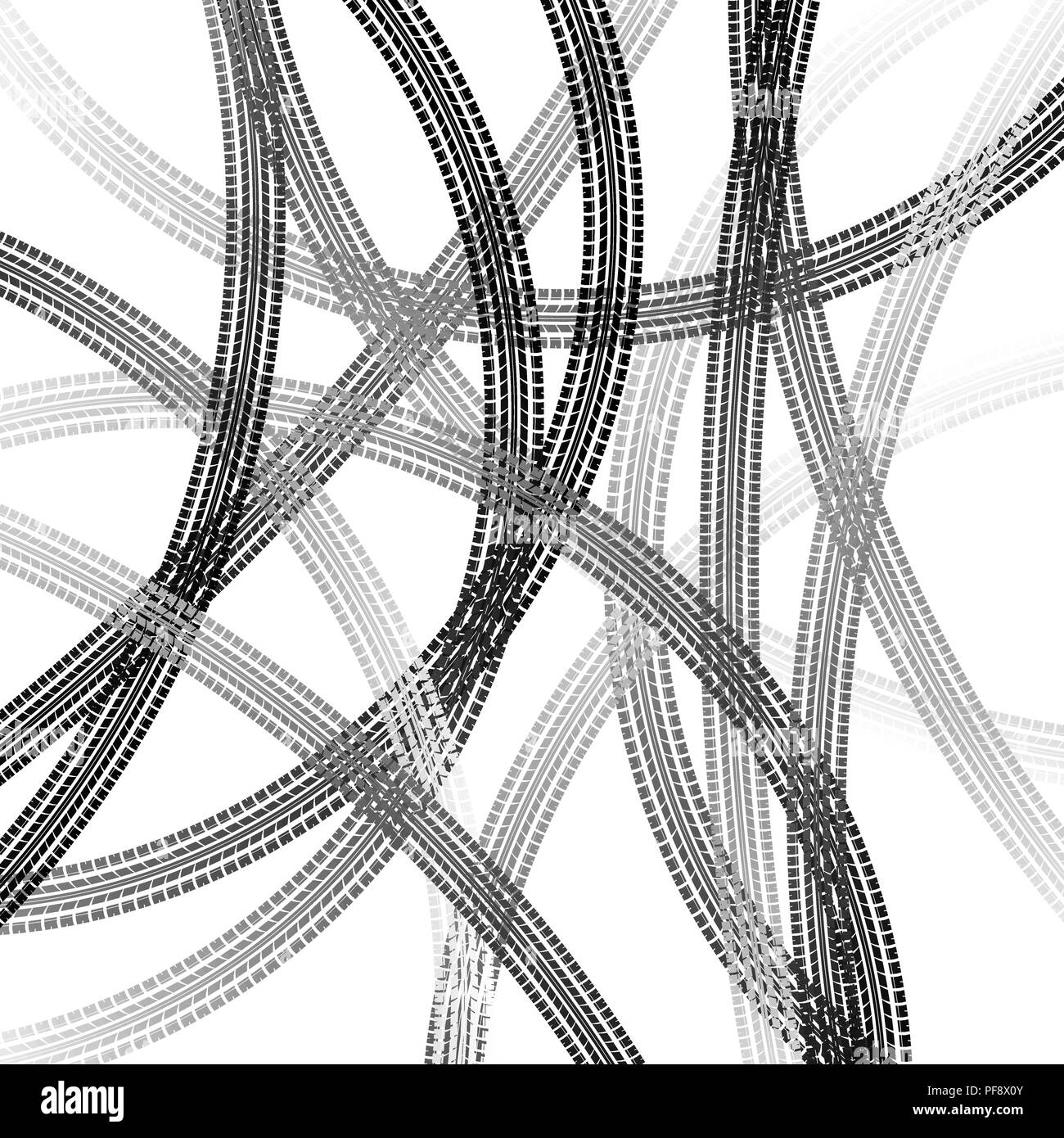 White background with many black and gray car tire tracks Stock Vector ...