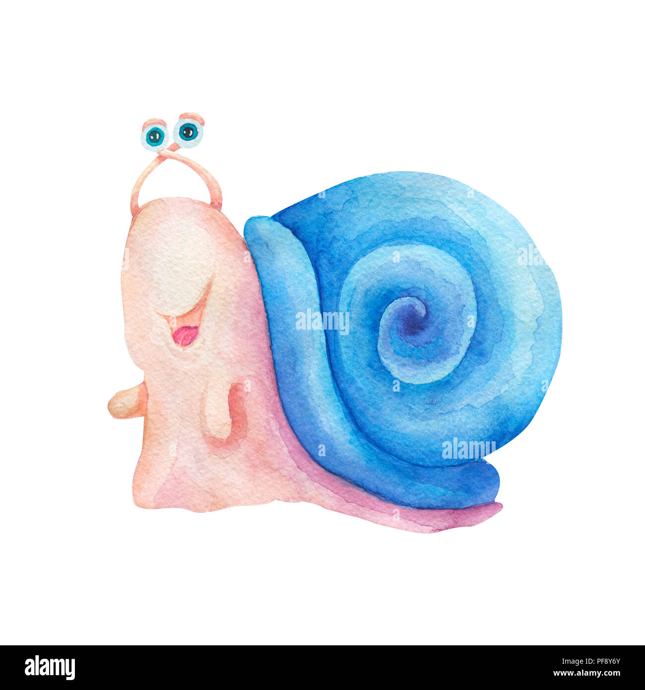 Watercolor hand drawn illustration. Cute character smiling colorful ...
