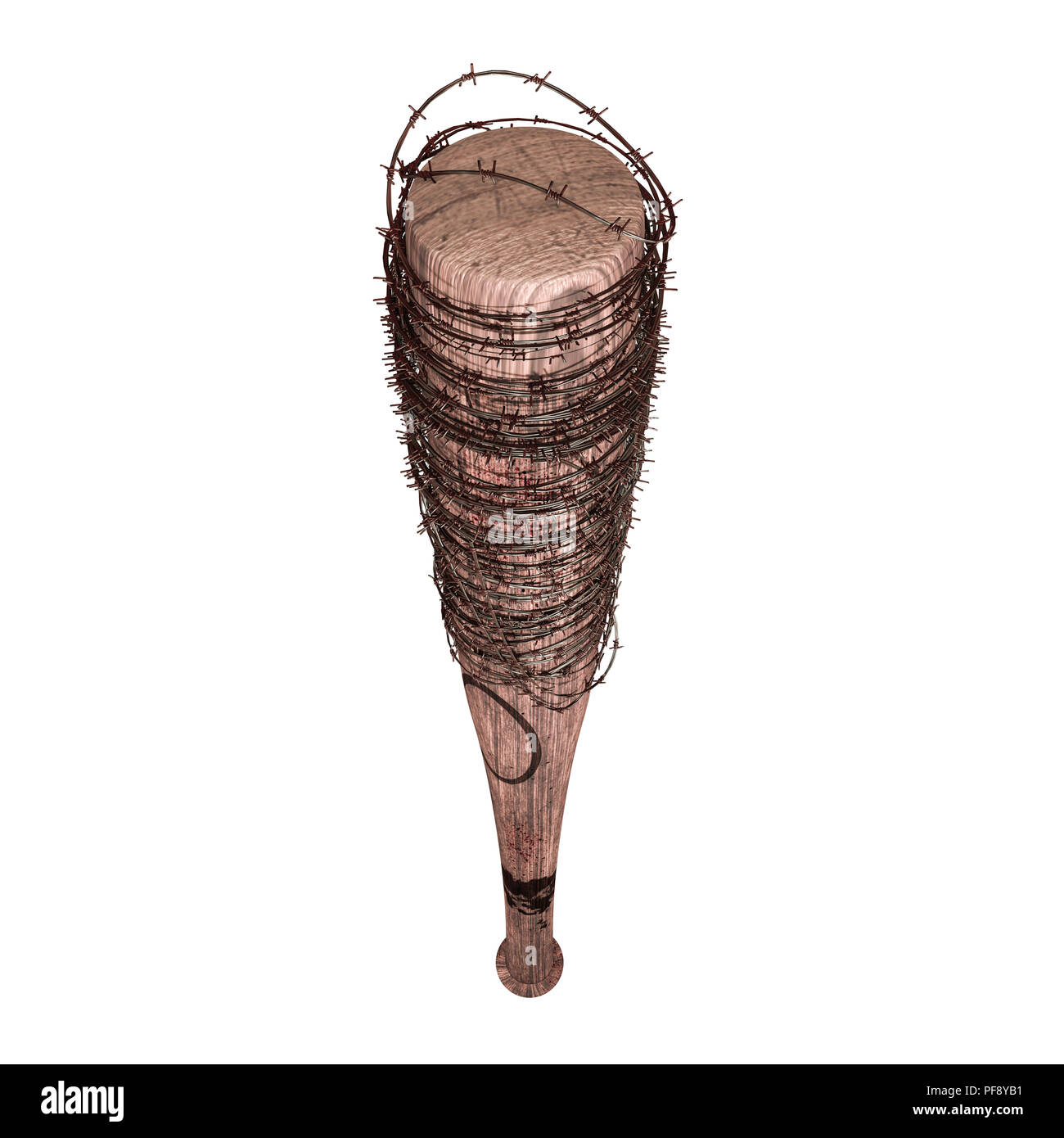 barbed baseball bat isolated on white background 3d illustration Stock ...