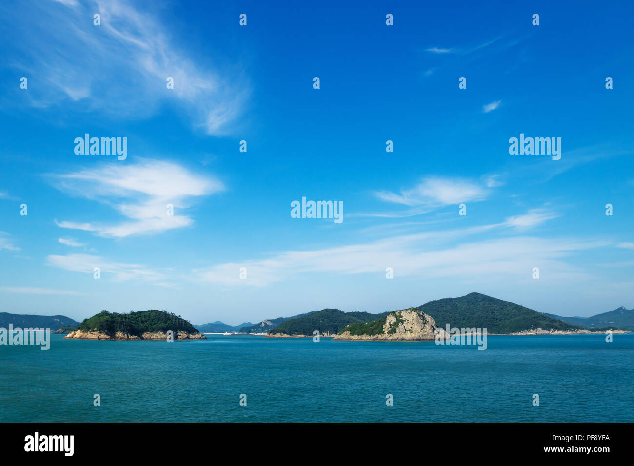 Jindo island seen from the ferry from Jeju to Mokpo, South Korea Stock ...