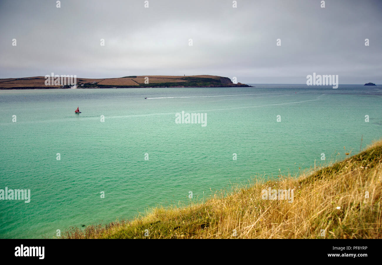 Beach scene with beautiful golden sand at Cornwall, England Stock Photo ...