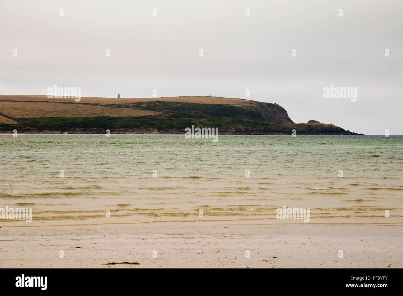 Beach scene with beautiful golden sand at Cornwall, England Stock Photo ...