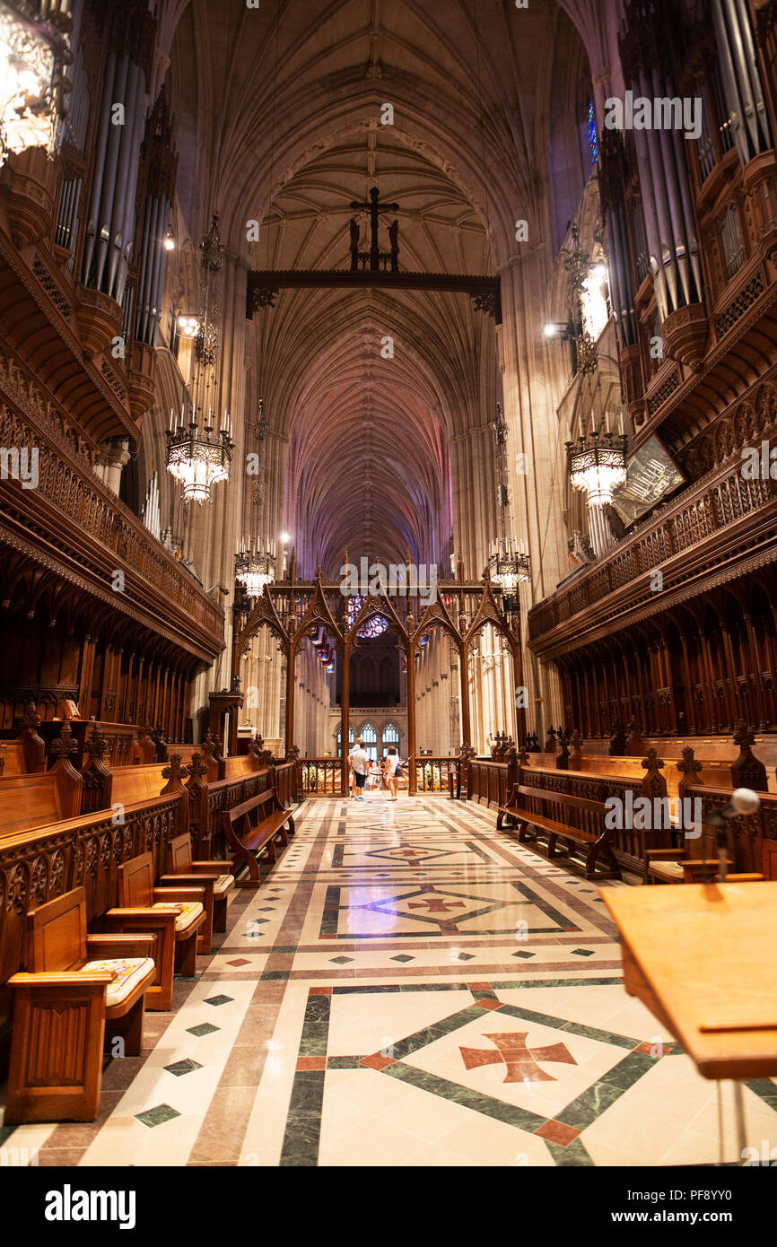 The great choir of the National Cathedral in Washington, DC, USA Stock ...