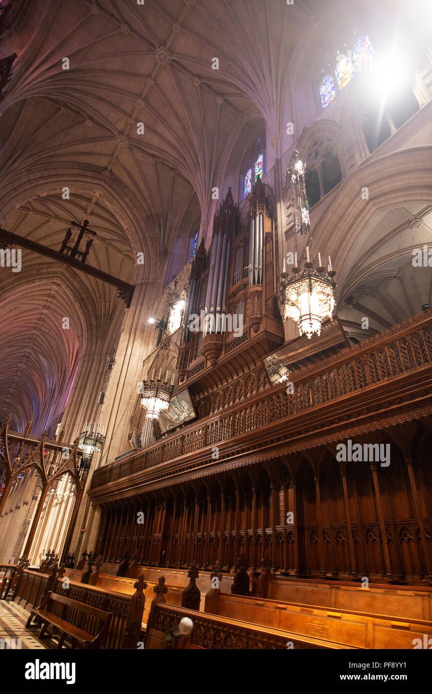 The great choir of the National Cathedral in Washington, DC, USA Stock ...