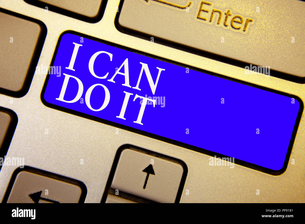 Text sign showing I Can Do It. Conceptual photo ager willingness to ...