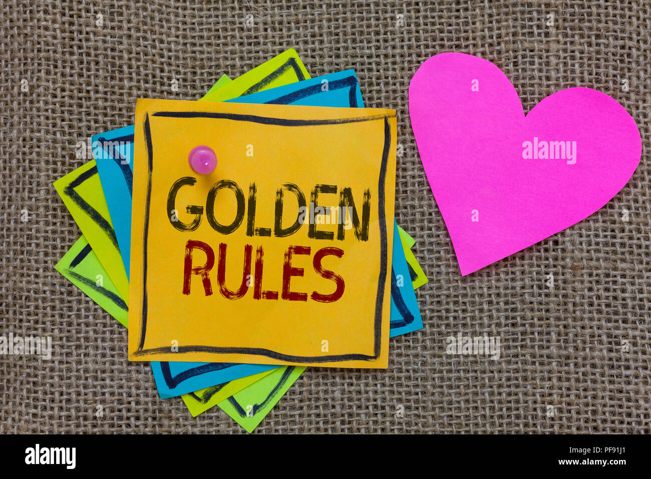 Conceptual hand writing showing Golden Rules. Business photo text Basic ...
