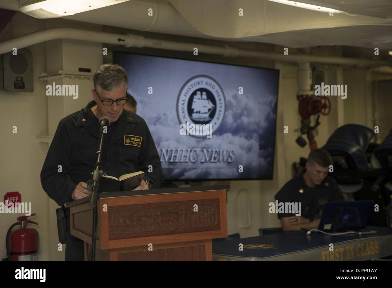 ATLANTIC OCEAN (June 6, 2018) -- Cmdr. Michael Amedick, USS Gerald R ...