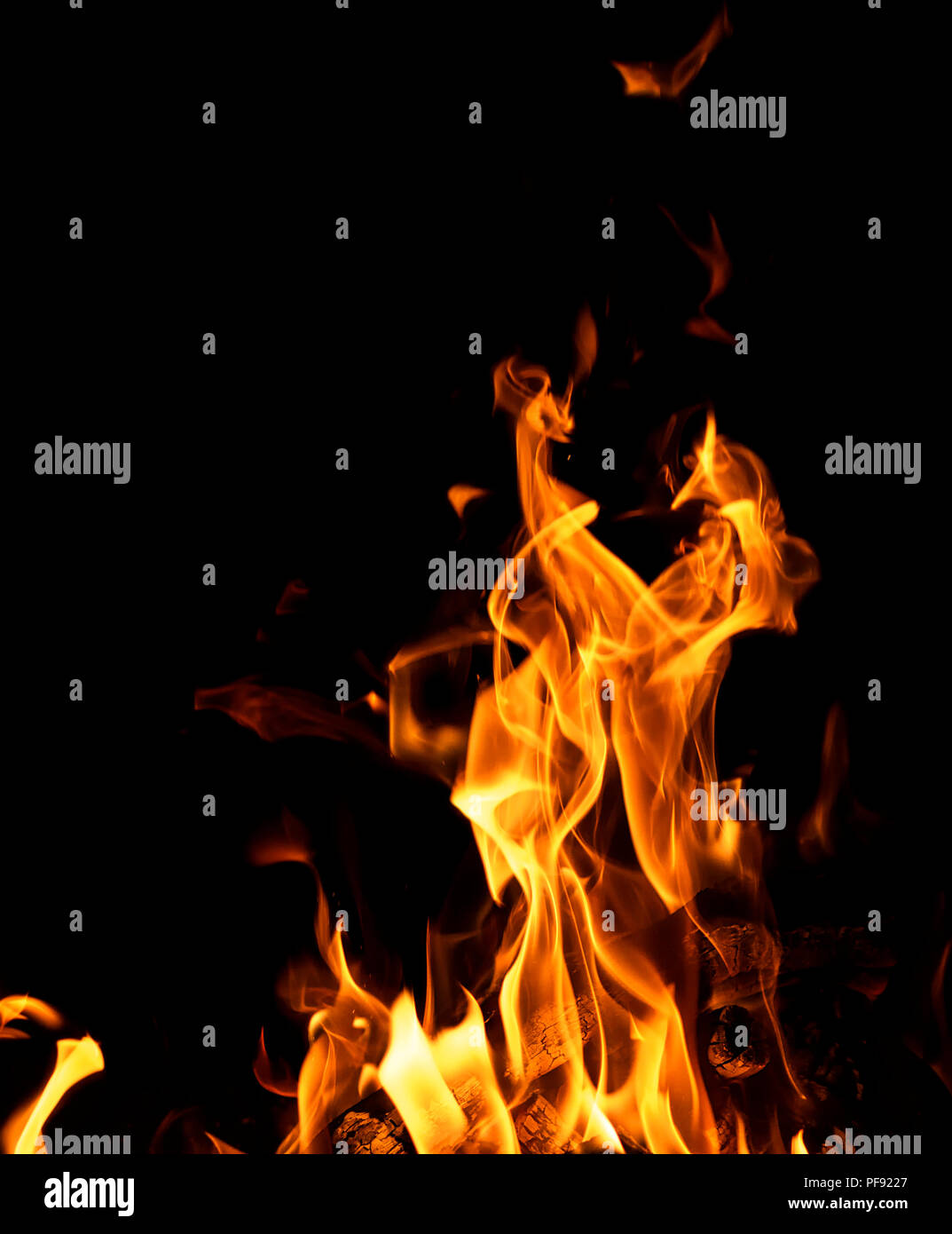 Bonfire fire burning smoldering logs hi-res stock photography and ...