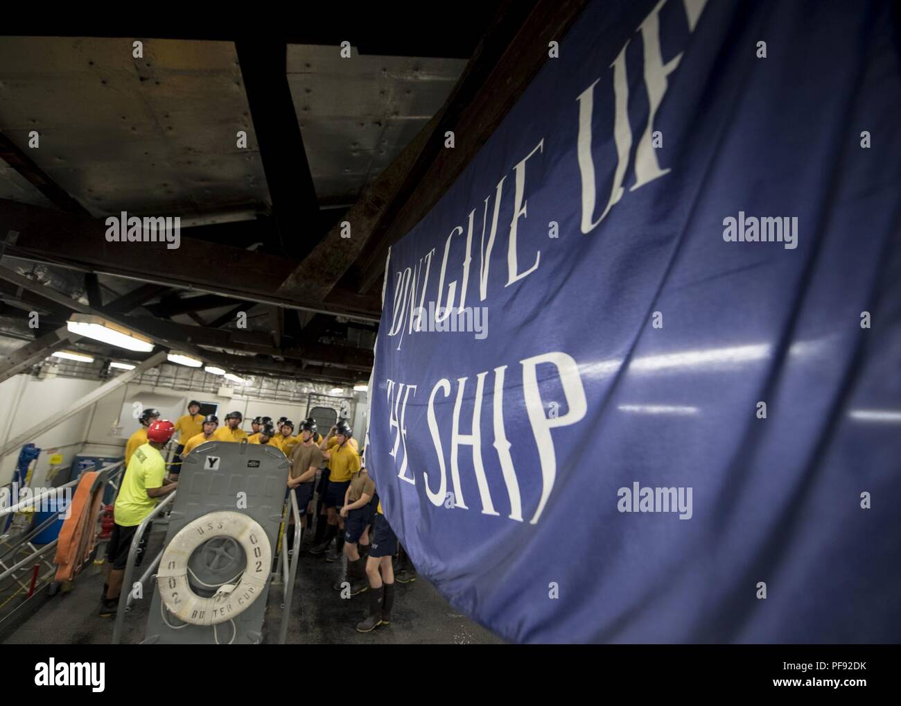 Uss buttercup damage control trainer at naval station hi-res stock ...