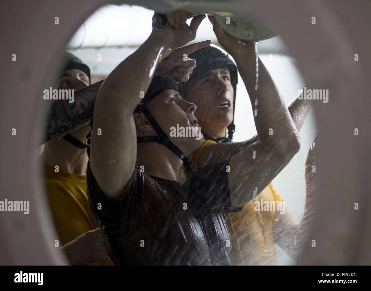 Uss buttercup damage control trainer at naval station hi-res stock ...