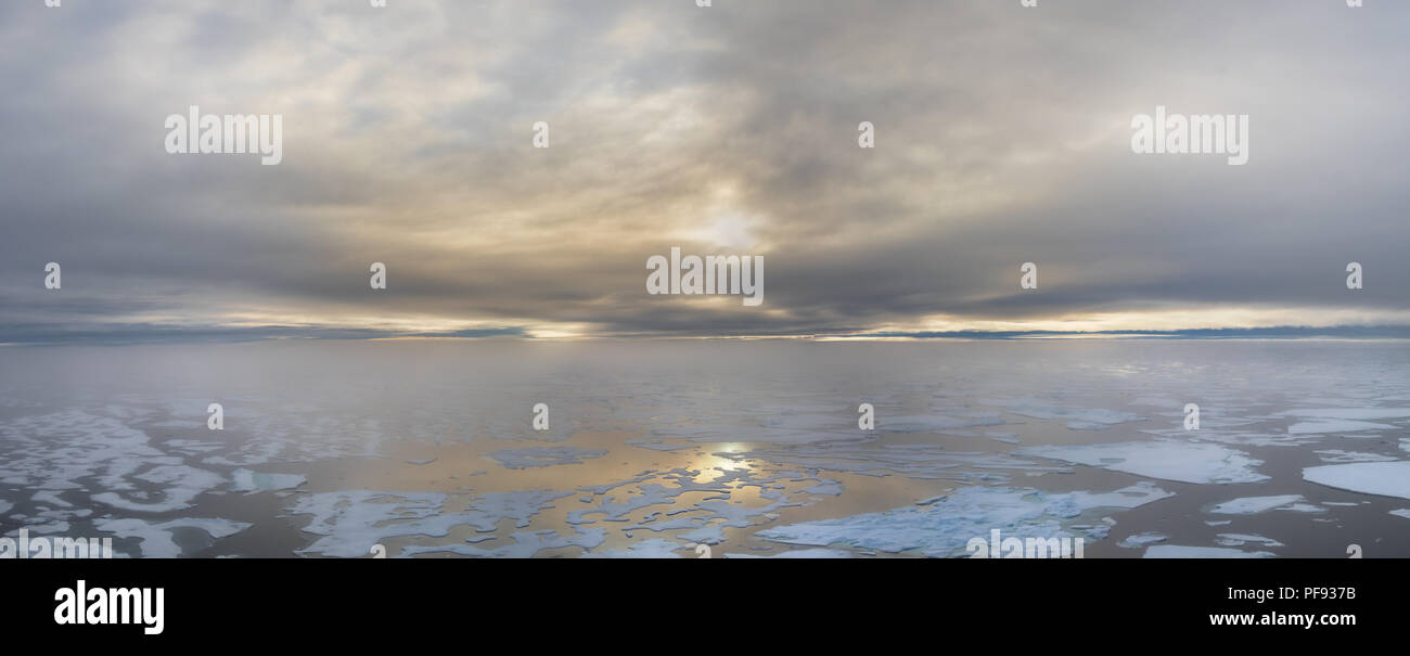 Panorama of the North Ice Edge at 82 41.01 degrees North from Svalbard ...