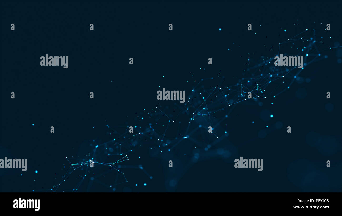 Abstract Plexus Blue Geometrical Shapes. Connection And Web Concept. Digital, Communication And ...