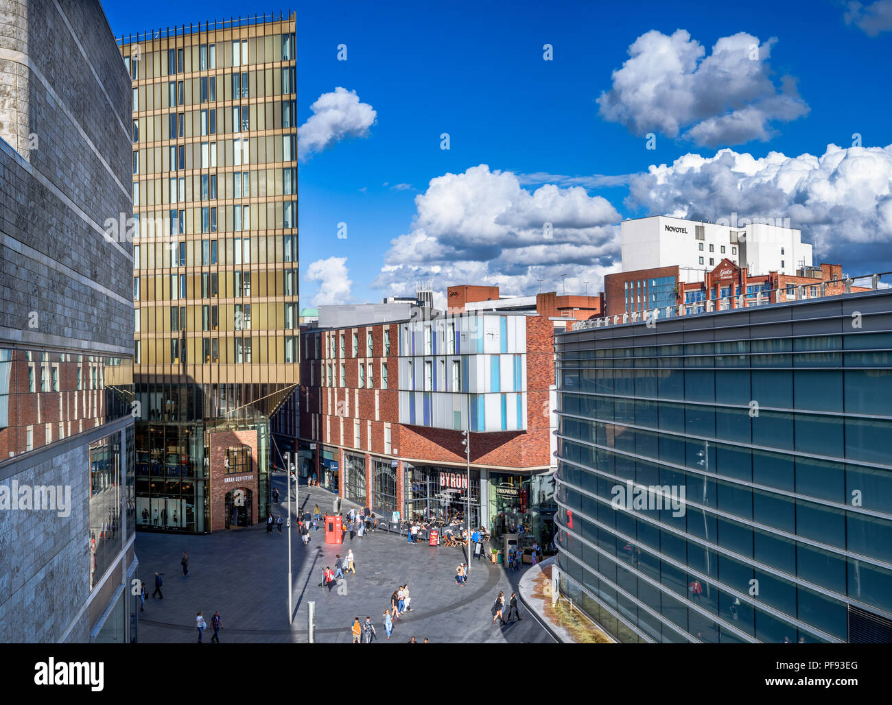 Liverpool One shopping centre looking down on shoppers at Thomas Steers ...