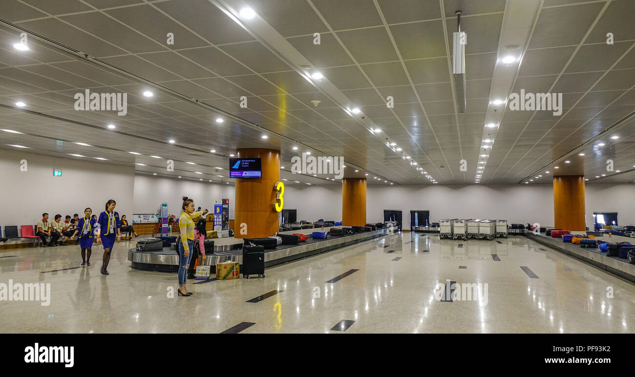 Yangon, Myanmar - Feb 1, 2017. Interior of Yangon Airport (RGN). The ...