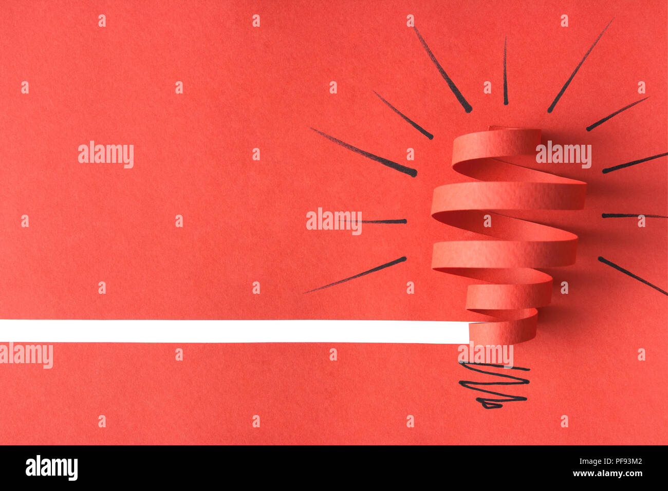 Light Bulb. Paper cut on a white background Stock Photo - Alamy