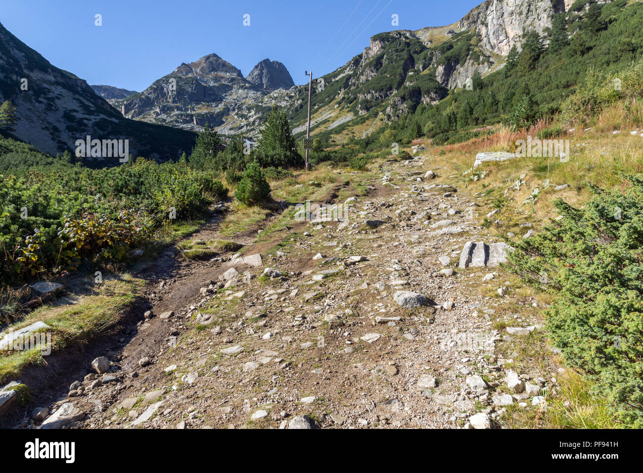 Landscape with Trail to climbing Malyovitsa peak, Rila Mountain ...