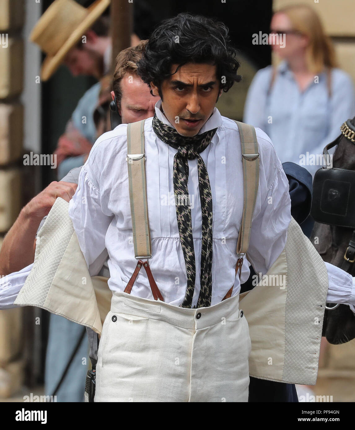 Dev Patel films a scene for the move "The Personal History of David ...