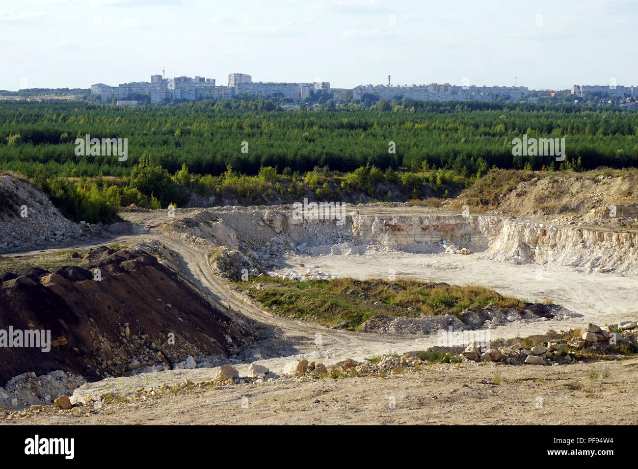 Big quarry and apartment buildings near Kolomna, Russia Stock Photo - Alamy