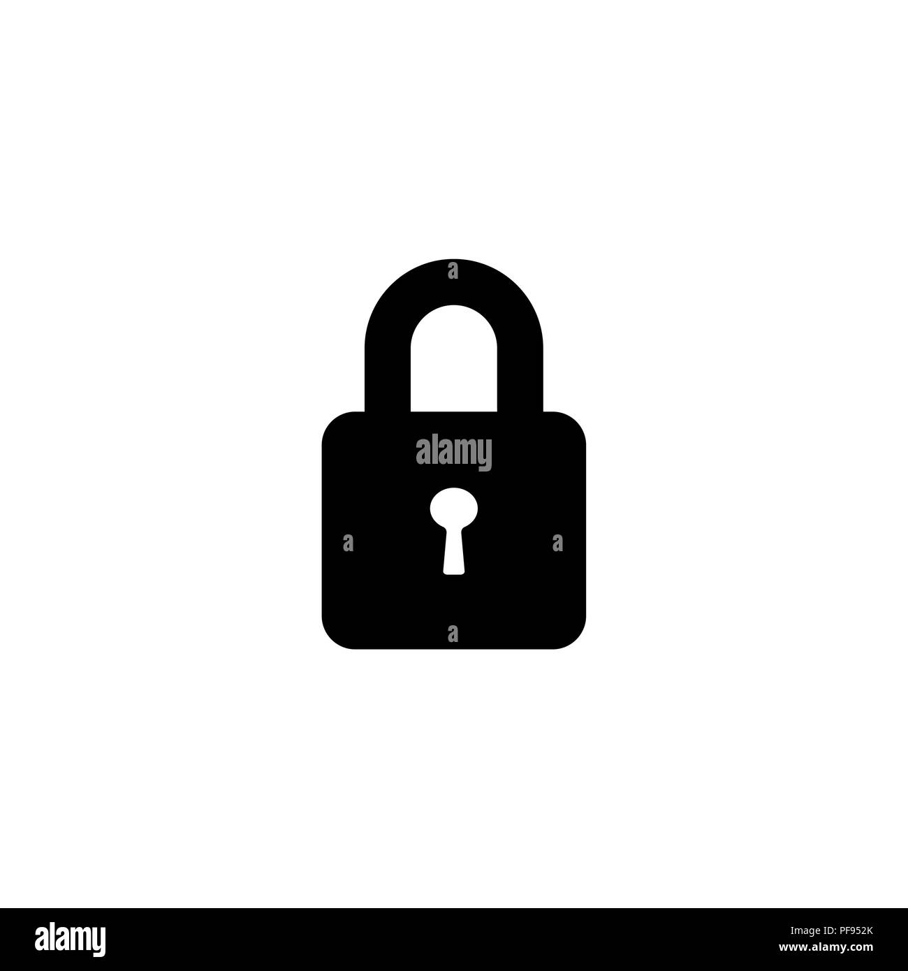 Web line icon. Padlock black on white background Stock Vector Image ...