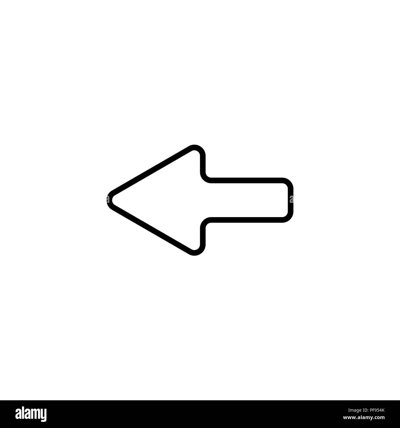 Web line icon. Left arrow black on white background Stock Vector Image ...