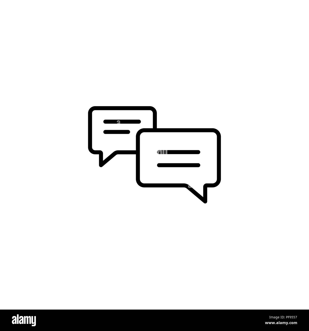 Web line icon. Dialog black on white background Stock Vector Image ...