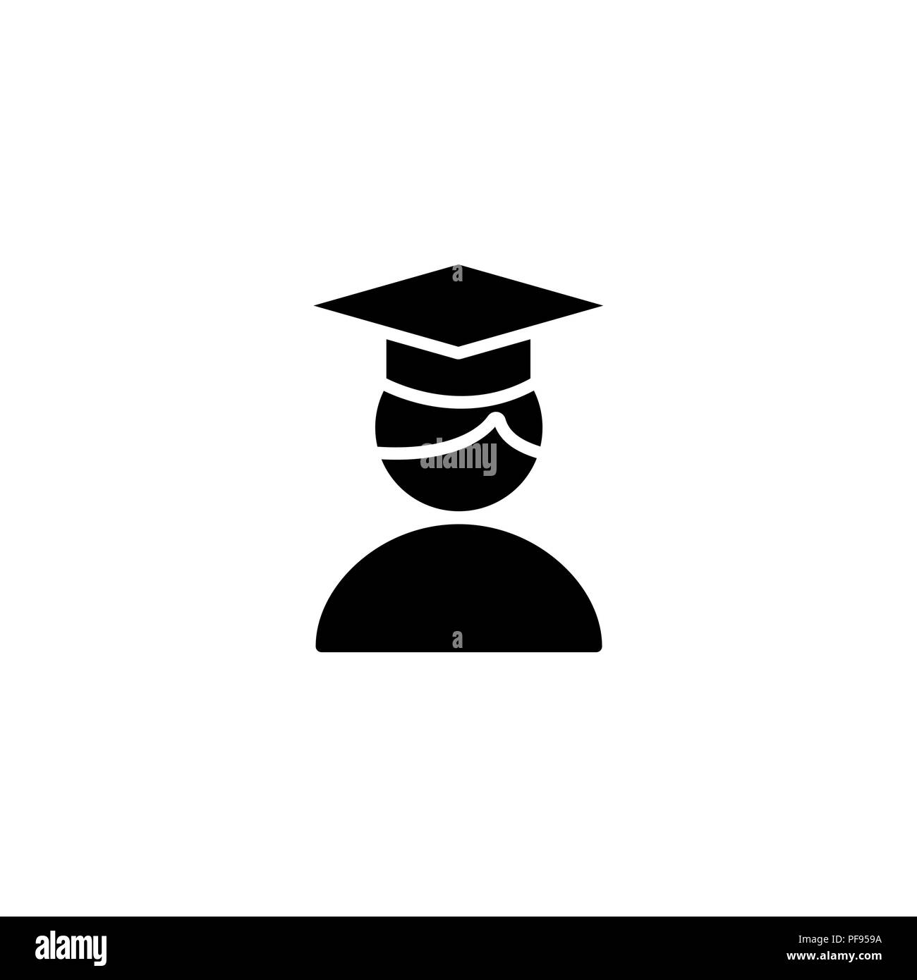Web icon. Student black on white background Stock Vector Image & Art ...