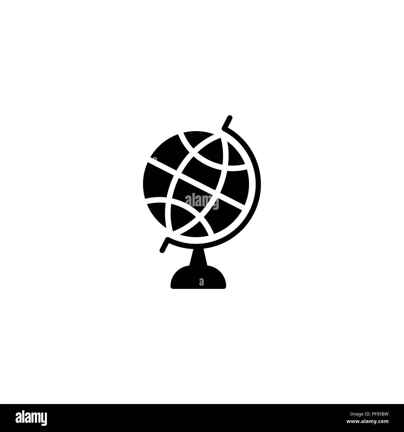 Web icon. Globe. vector illustration black on white background Stock ...