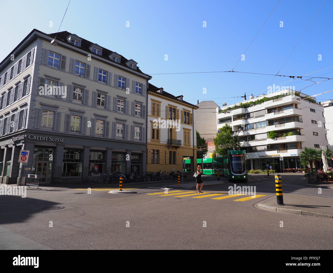 Square with colored representative historical buildings at european ...