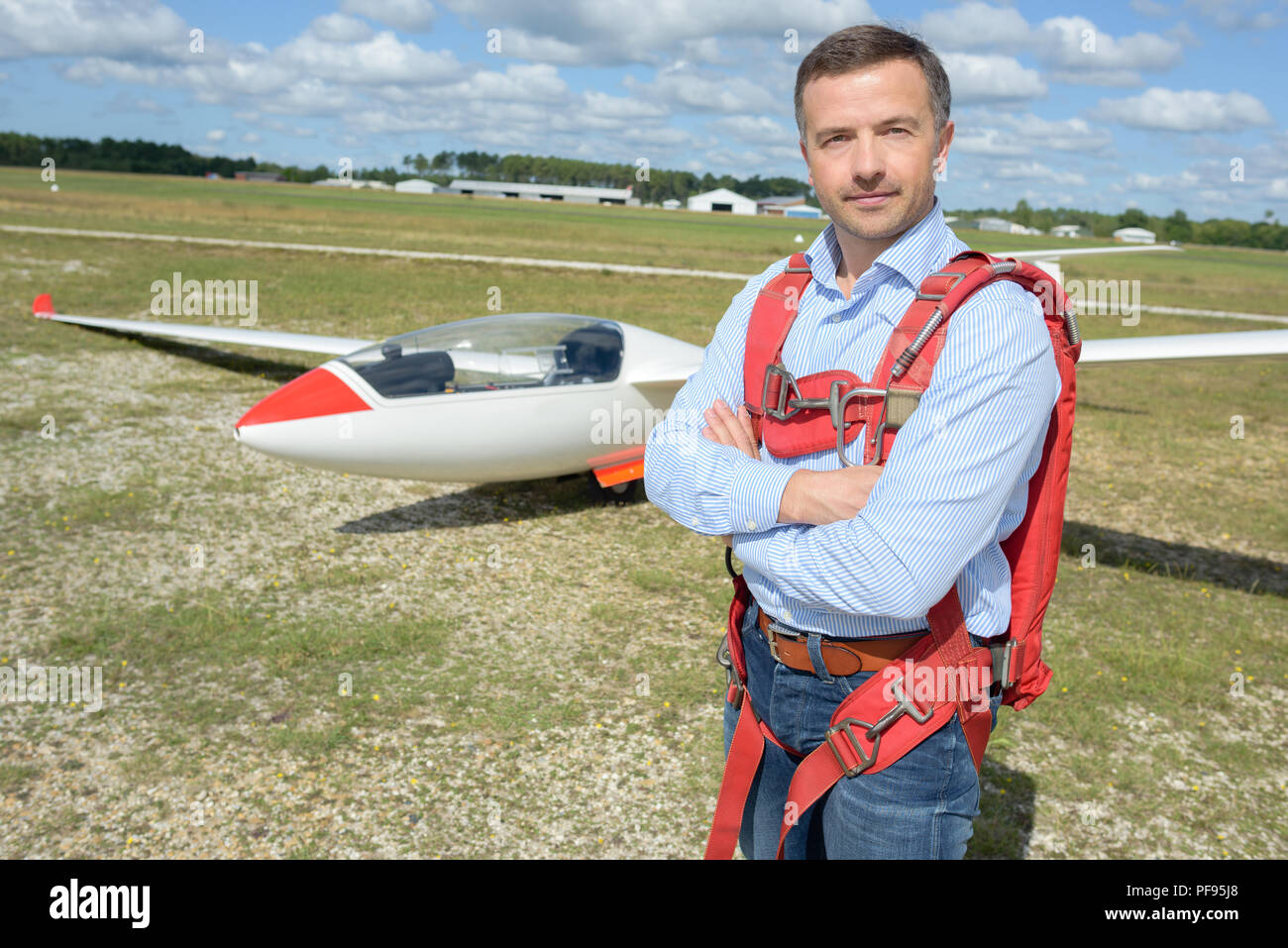 man posing with glider Stock Photo - Alamy