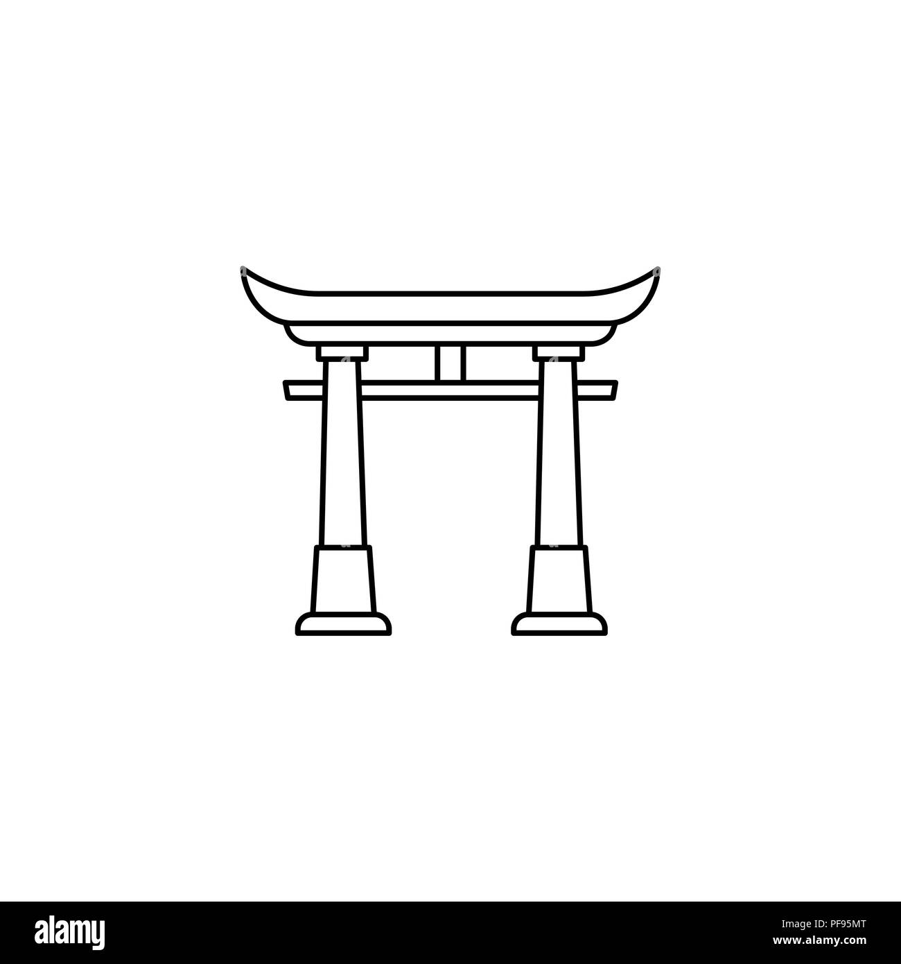 Japanese style torii gate Black and White Stock Photos & Images - Alamy